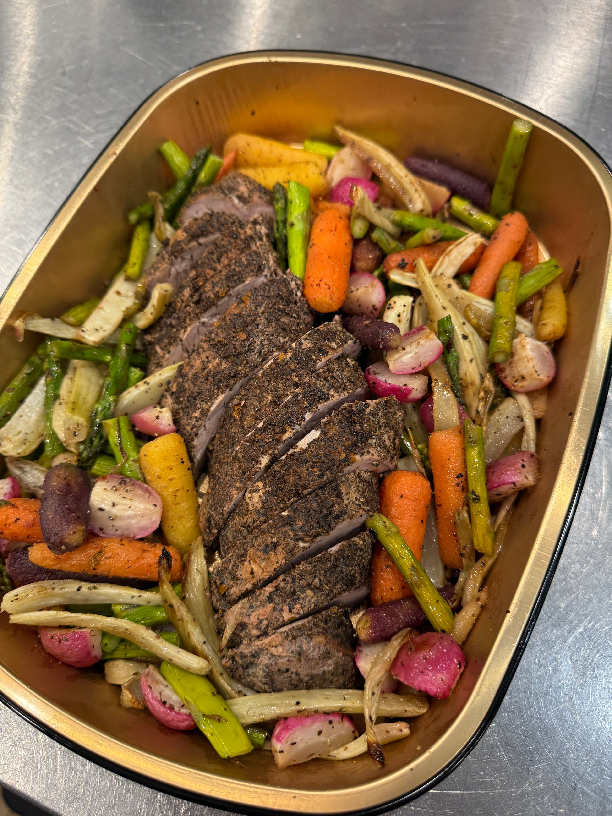 Earl Grey Pork Tenderloin | Roasted Spring Veggies | Dunn in the Kitchen